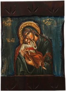 Wooden Greek Christian Orthodox Wood Icon of Mother of Jesus / M1 ...