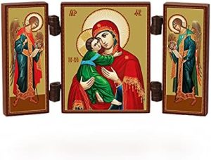 NKlaus – Mother of God of Vladimir – Christian icon triptych – small ...