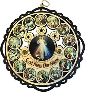 Holy Land Market Divine Mercy Plaque with God Bless Our Home Olive Wood ...