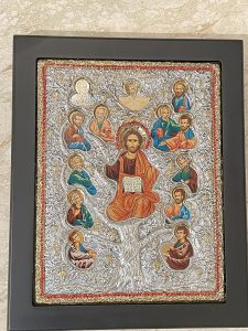 SOLID Sterling Silver Jesus Christ Icon Byzantine Greek Orthodox Tree ...